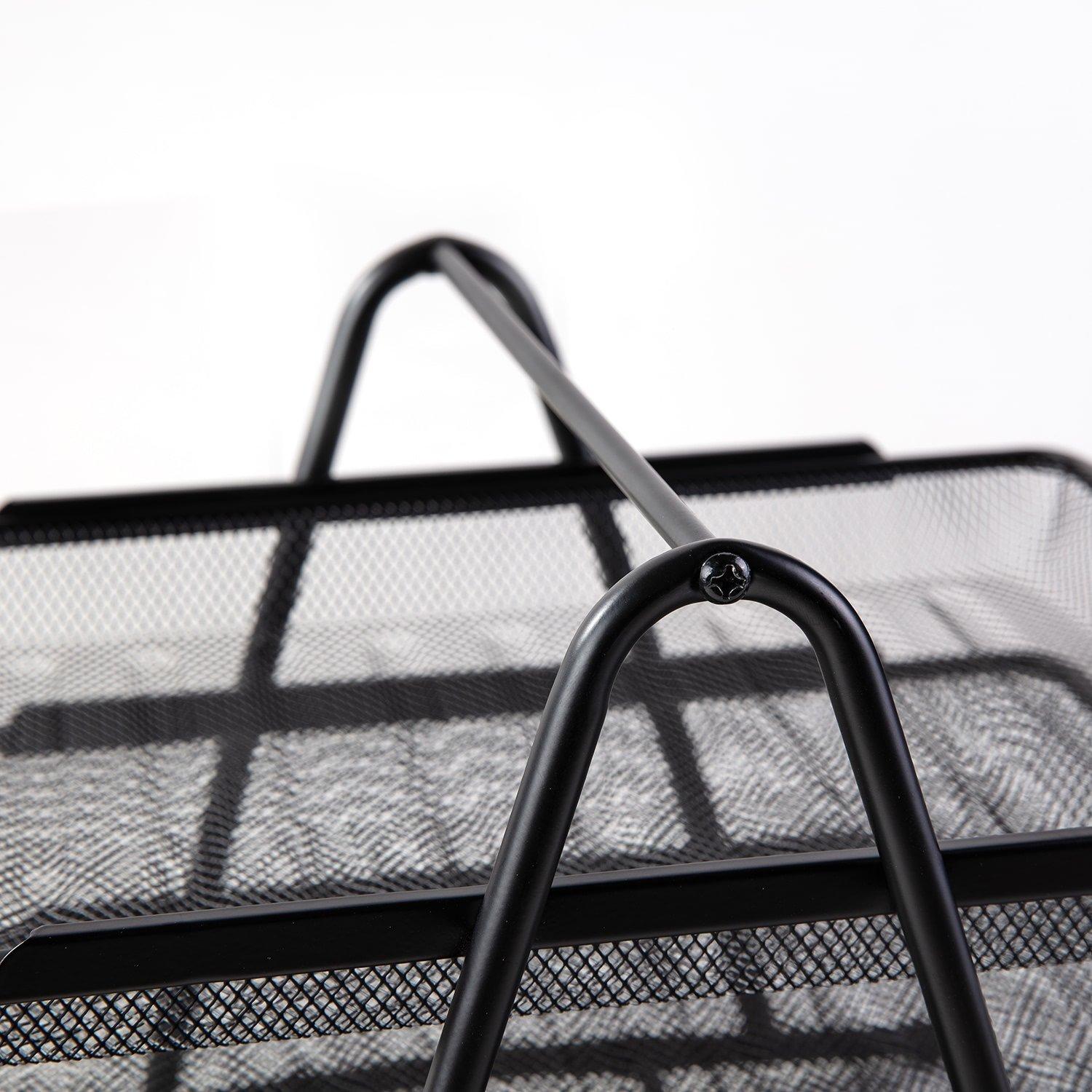 Set 3 tavite metalice, Organizator birou, 3 compartimente, Negru - eMAG.ro