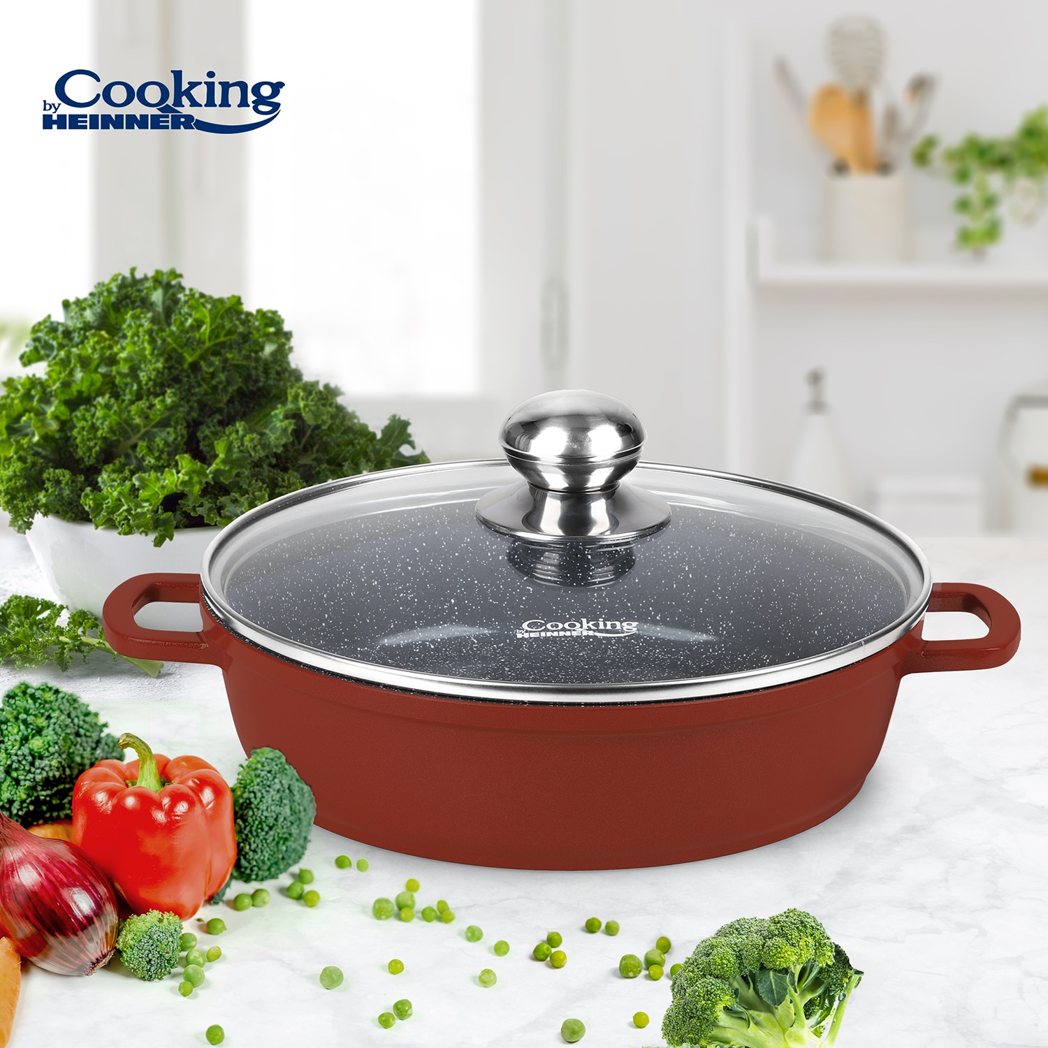 Cratita cu capac Cooking by Heinner Calabria, aluminiu, 40x9.8cm, 11L ...