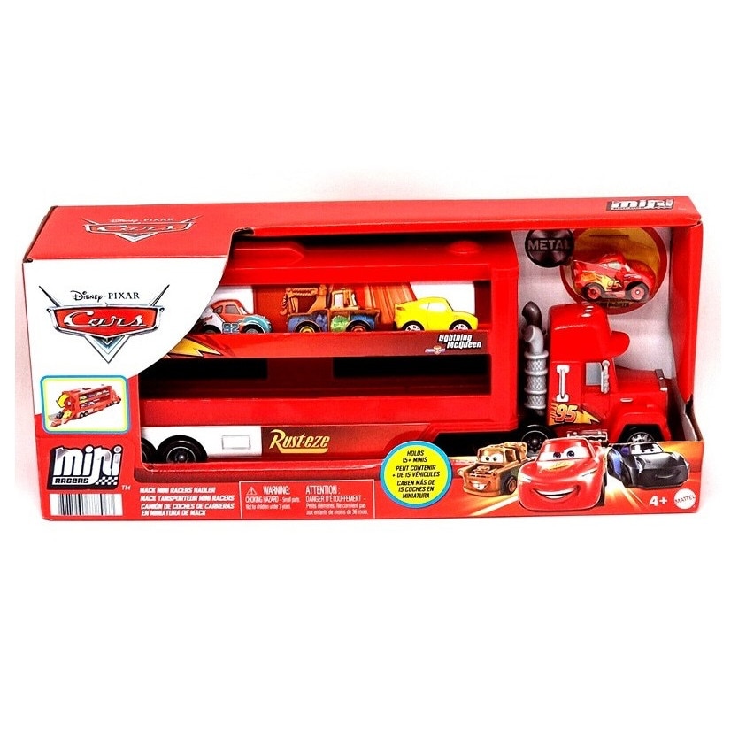 Set Mini Fulger Mcqueen metal + Camion Transporter, Disney Cars, Mack ...