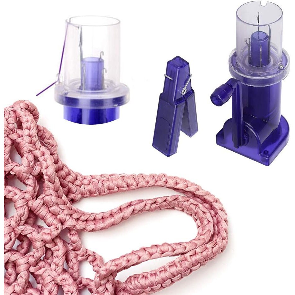 Masina de tesut manual/ tricotat snur, Daladen, Cu clips, Mov - eMAG.ro