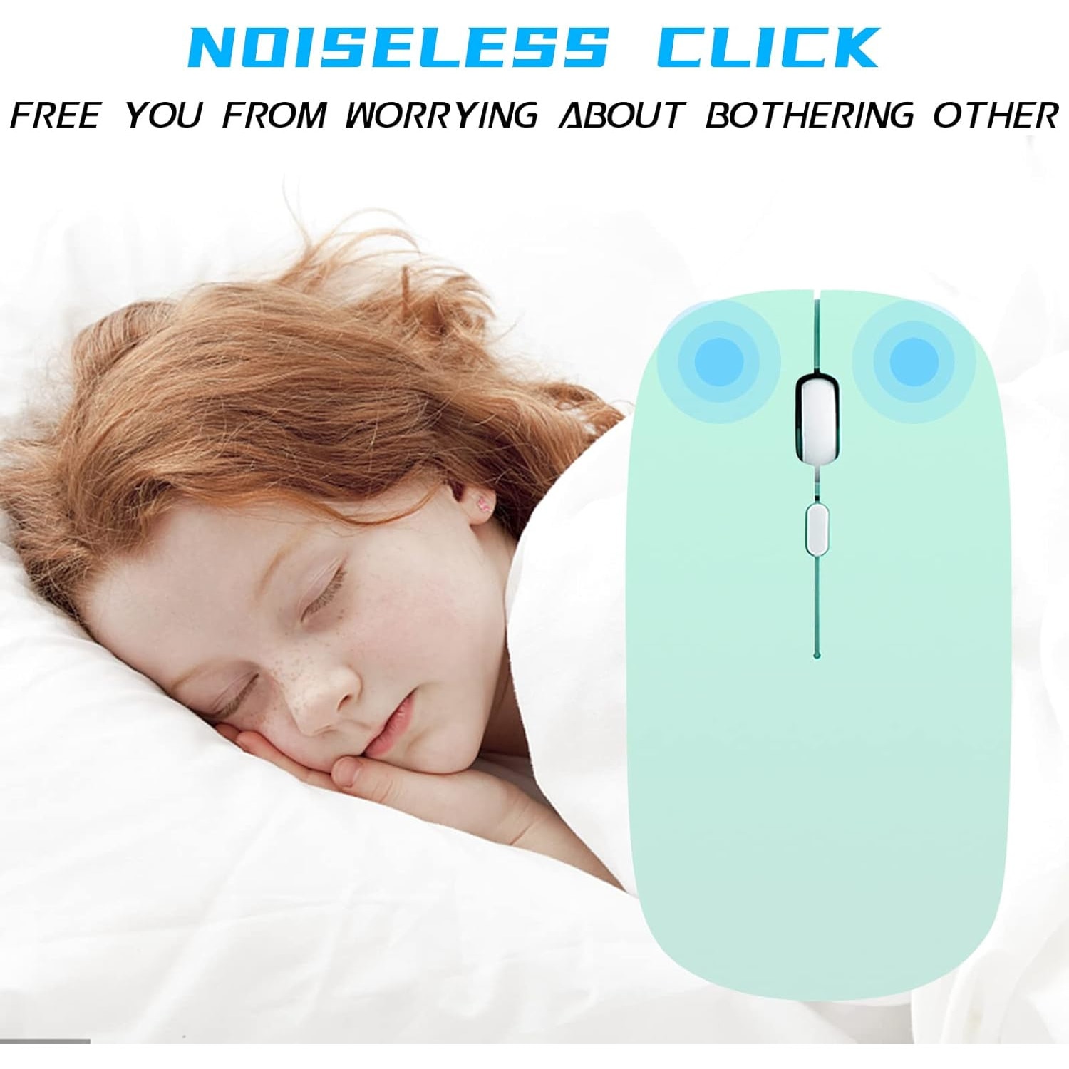 Mouse Verde Bluetooth si Wireless, Sigloo, Silent, Slim, DPI ajustabil ...