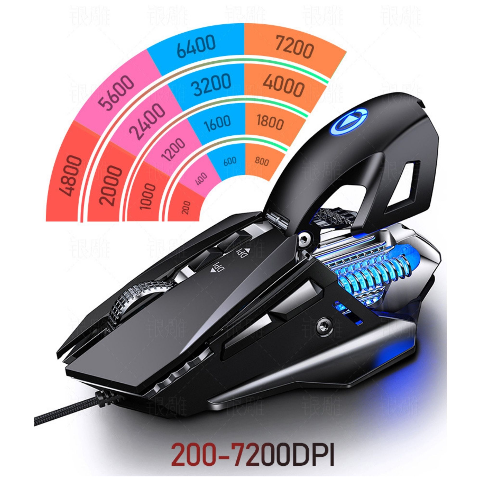 Mouse mecanic de gaming G10, LEFY premium, cu greutate magnetica ...