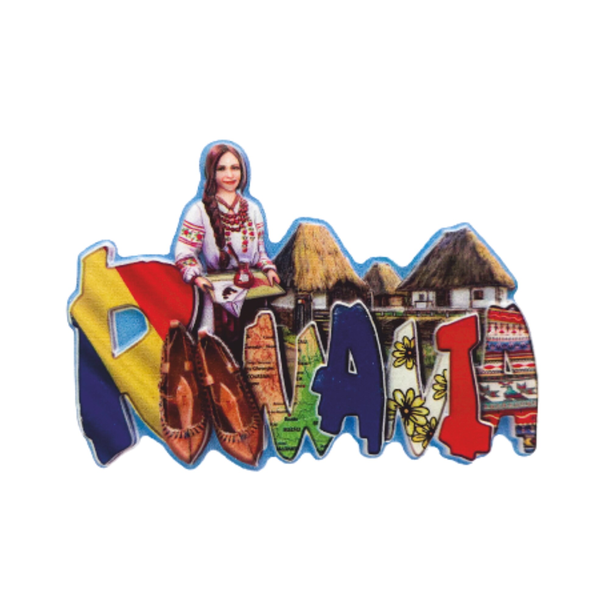Magnet de frigider Romania Traditionala, SVR39, 9x6 cm - eMAG.ro