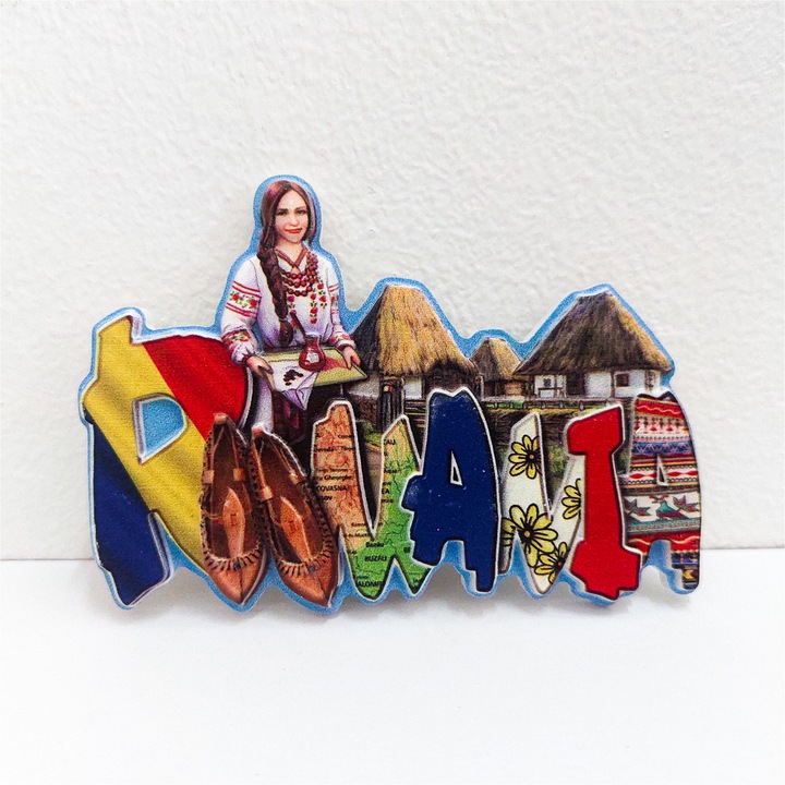 Magnet de frigider Romania Traditionala, SVR39, 9x6 cm - eMAG.ro