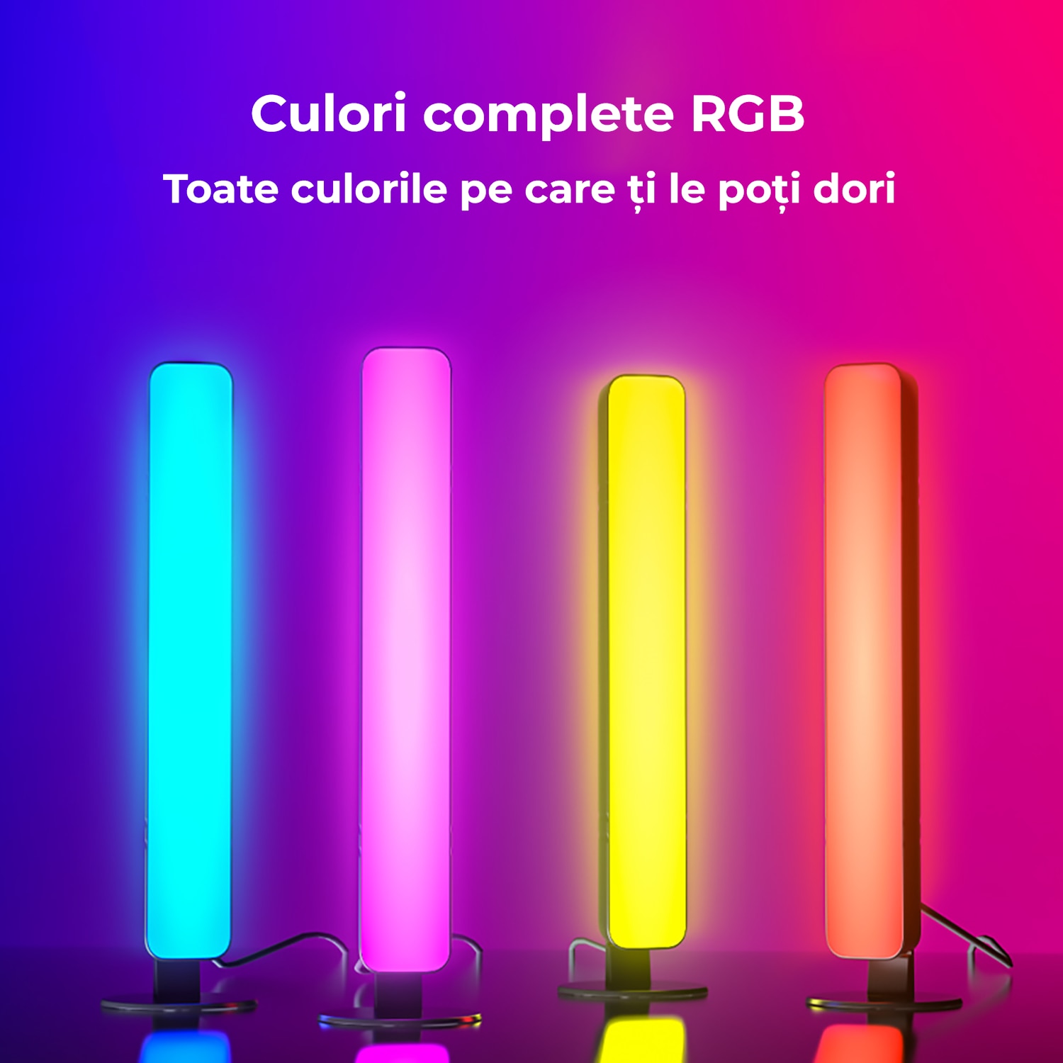 Bare luminoase cu leduri RGB Elindor®, lumina ambientala, cu ...