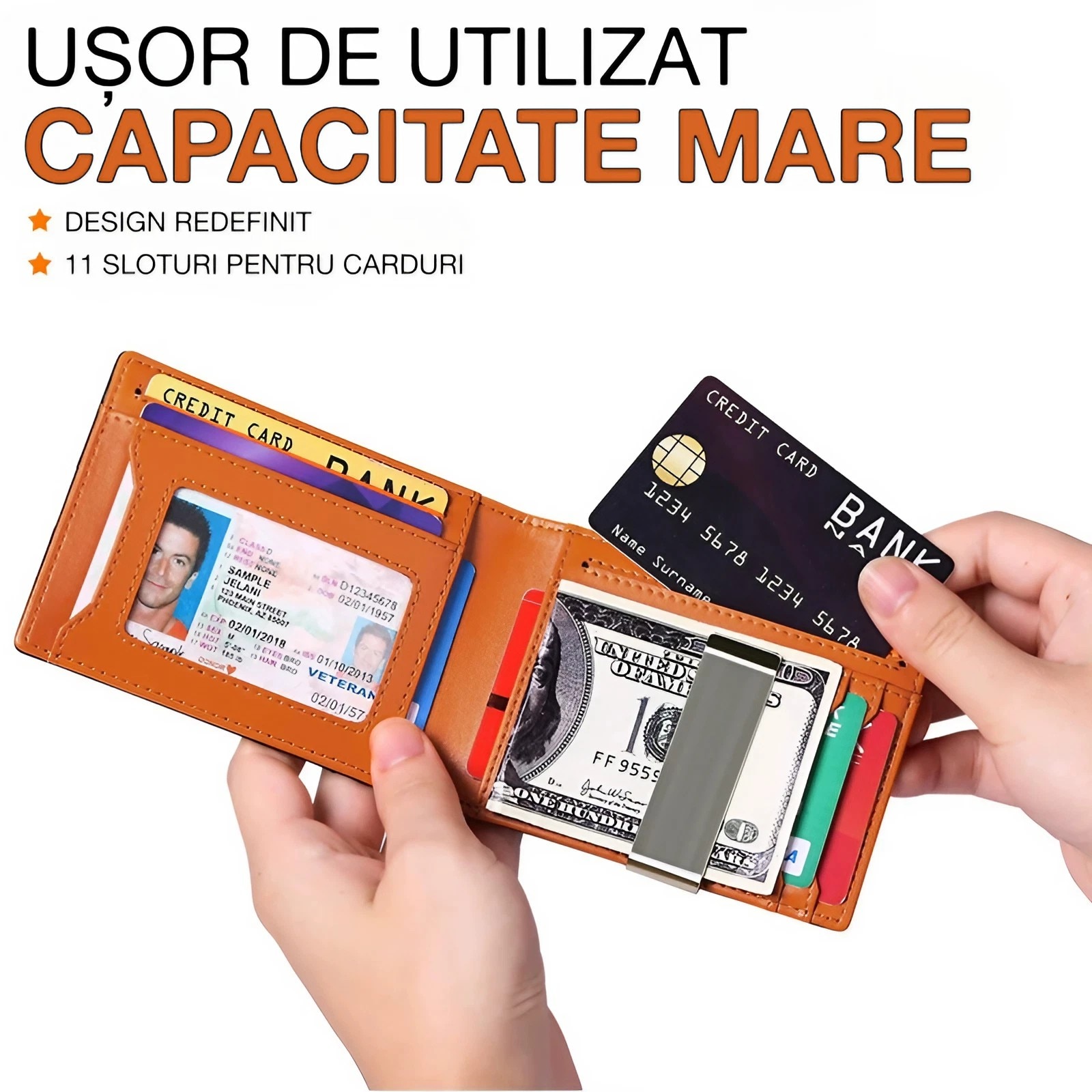 Portofel piele eco, barbati, NovEterna®, Eleganta si Securitate ...