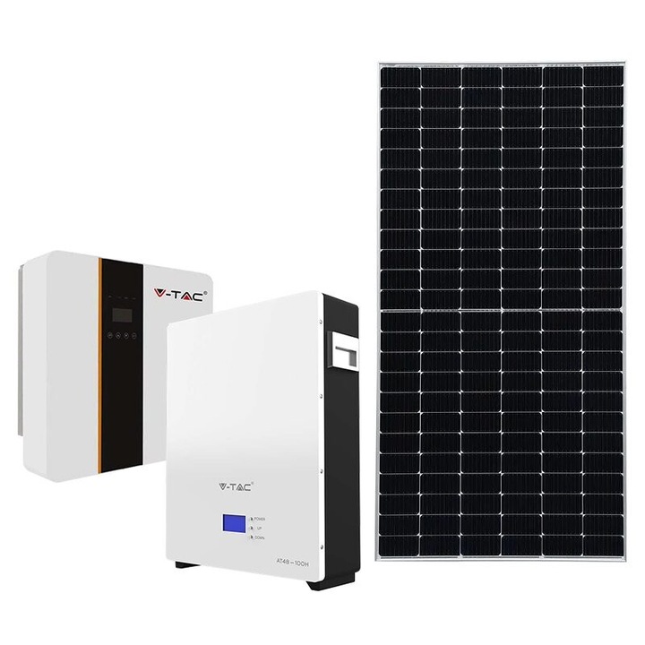 Kit 12 panouri solare fotovoltaice 30mm, Invertor Hybrid ON Grid/OFF ...