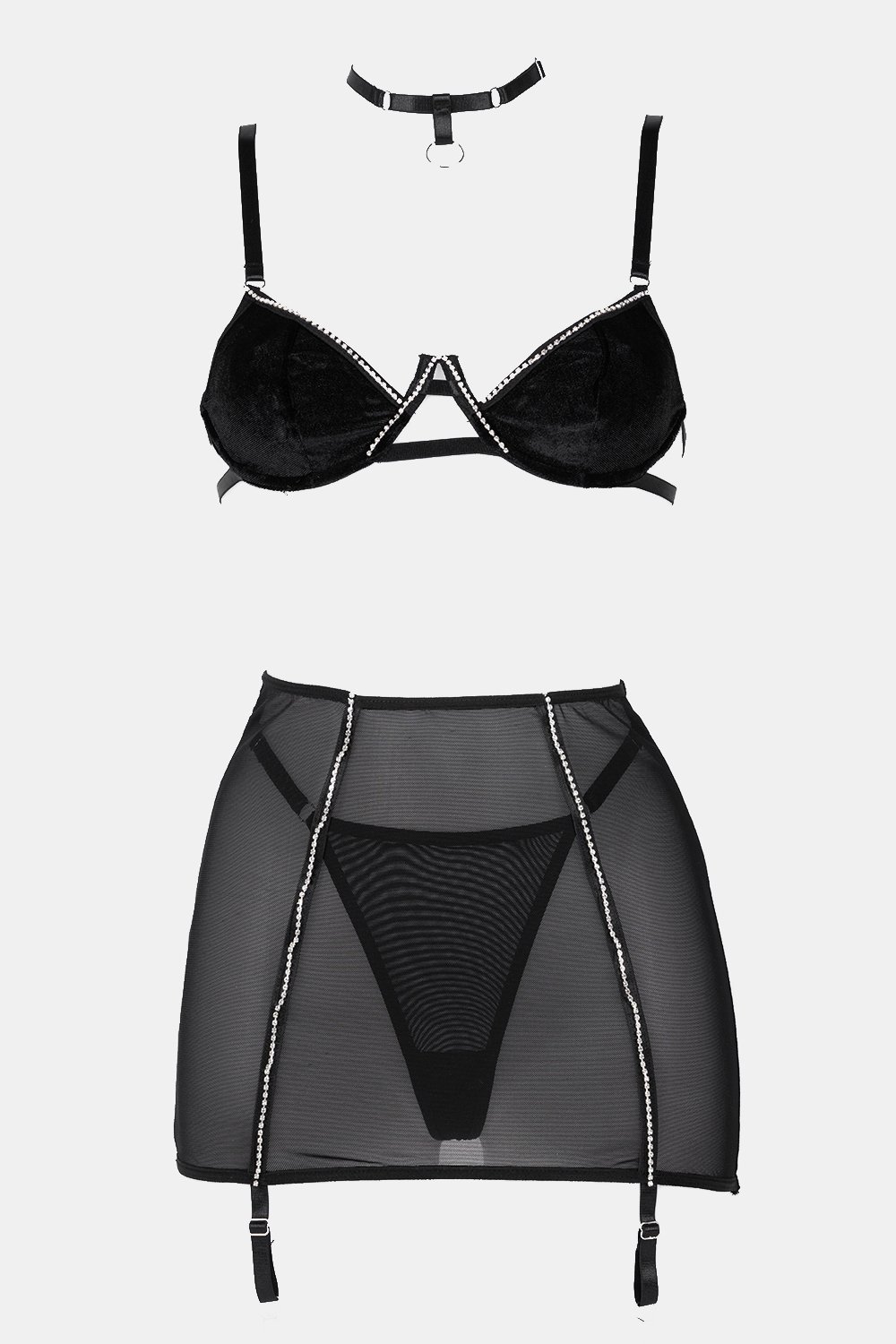 Set Lenjerie Intima Dama Decoro Catifea Negru M Emag Ro