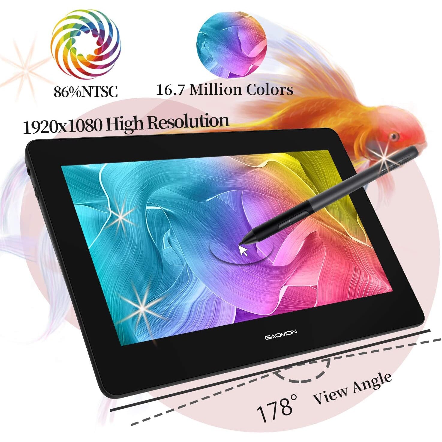 Tableta grafica GAOMON PD1220 11.6'' 11.6'' Pen Display 86% NTSC Full ...
