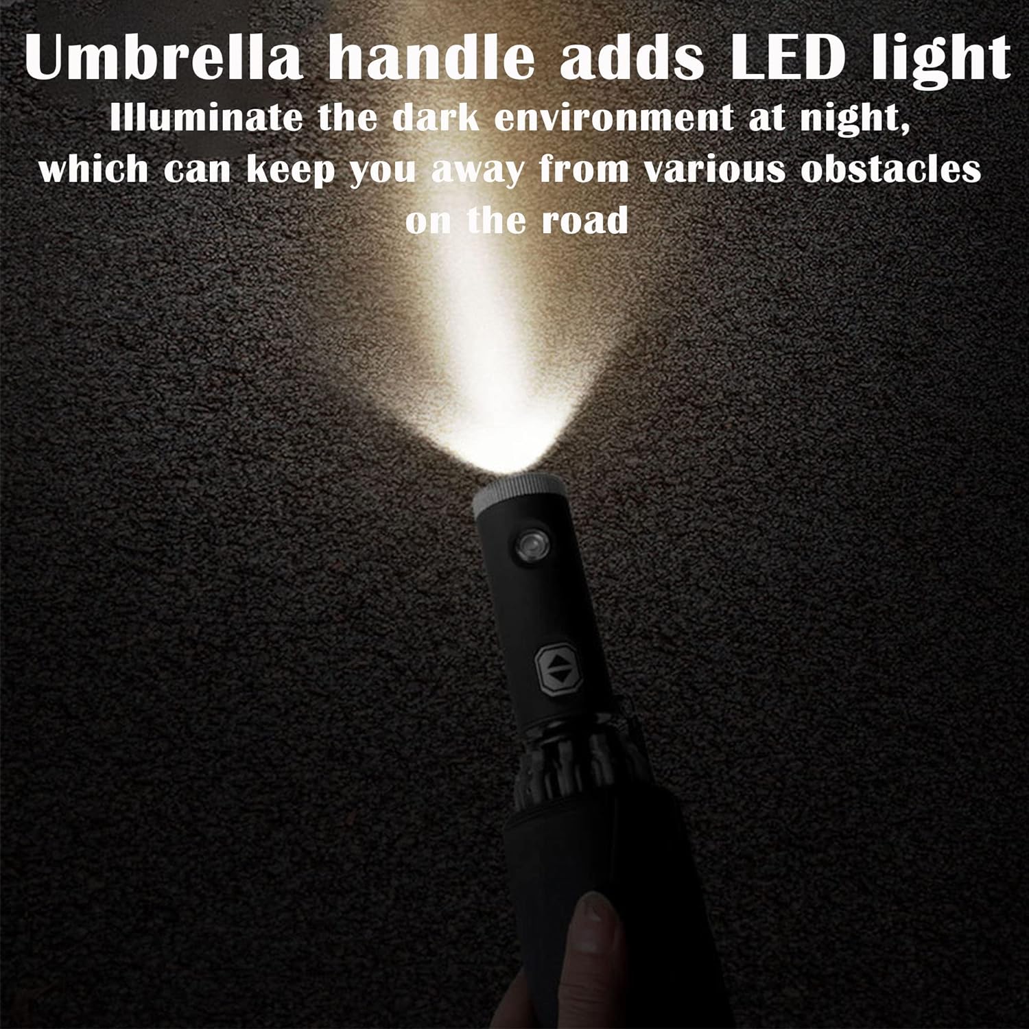 Umbrela telescopica cu iluminare LED, Protectie UV, 105cm, Negru - eMAG.ro