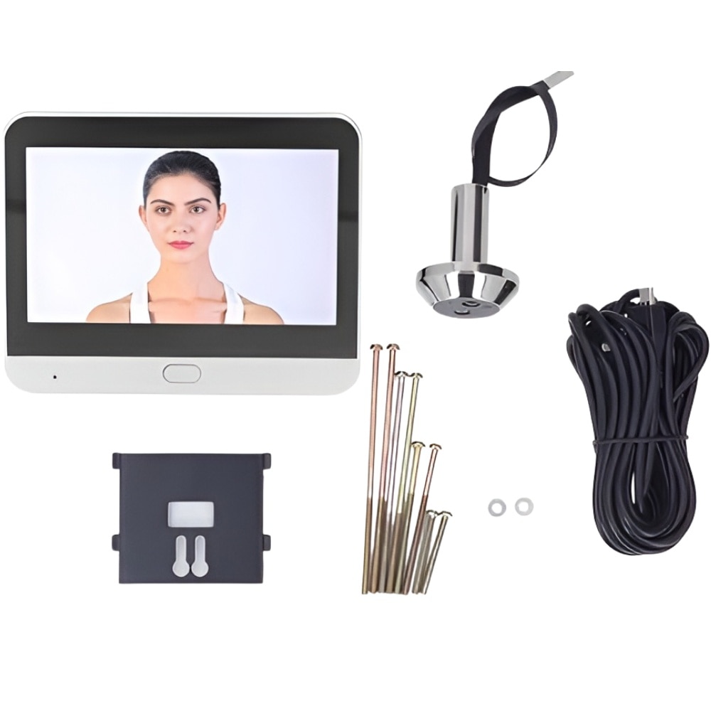 Vizor inteligent cu senzor miscare, fara fir, microfon incorporat ...