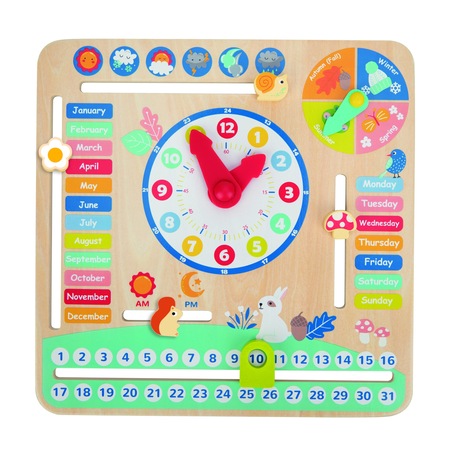 Ceas calendar pentru copii, din lemn, Jucarie educativa - eMAG.ro