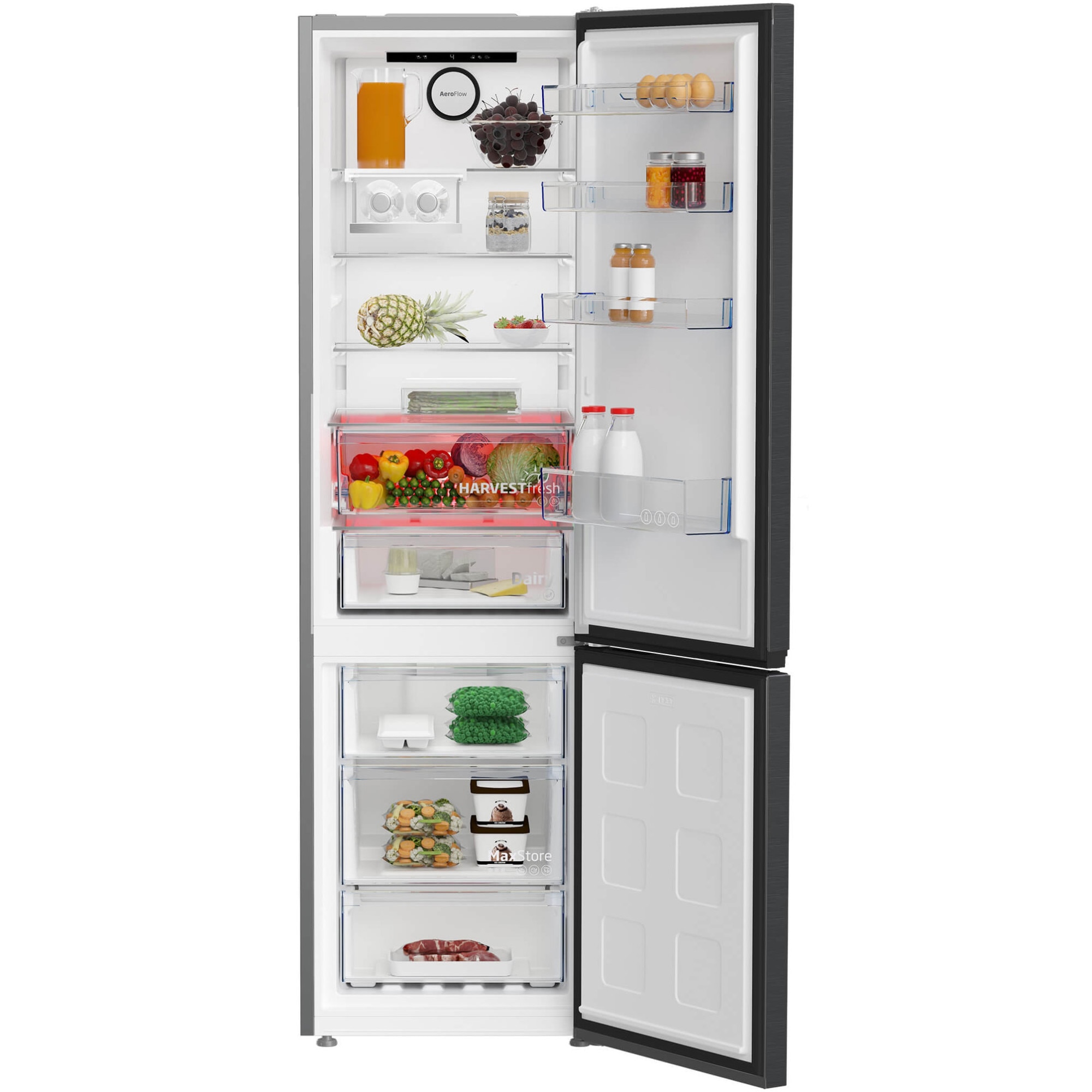 Combina frigorifica BEKO B7RCNA407HXBR1, 355 l, No Frost, Clasa B ...