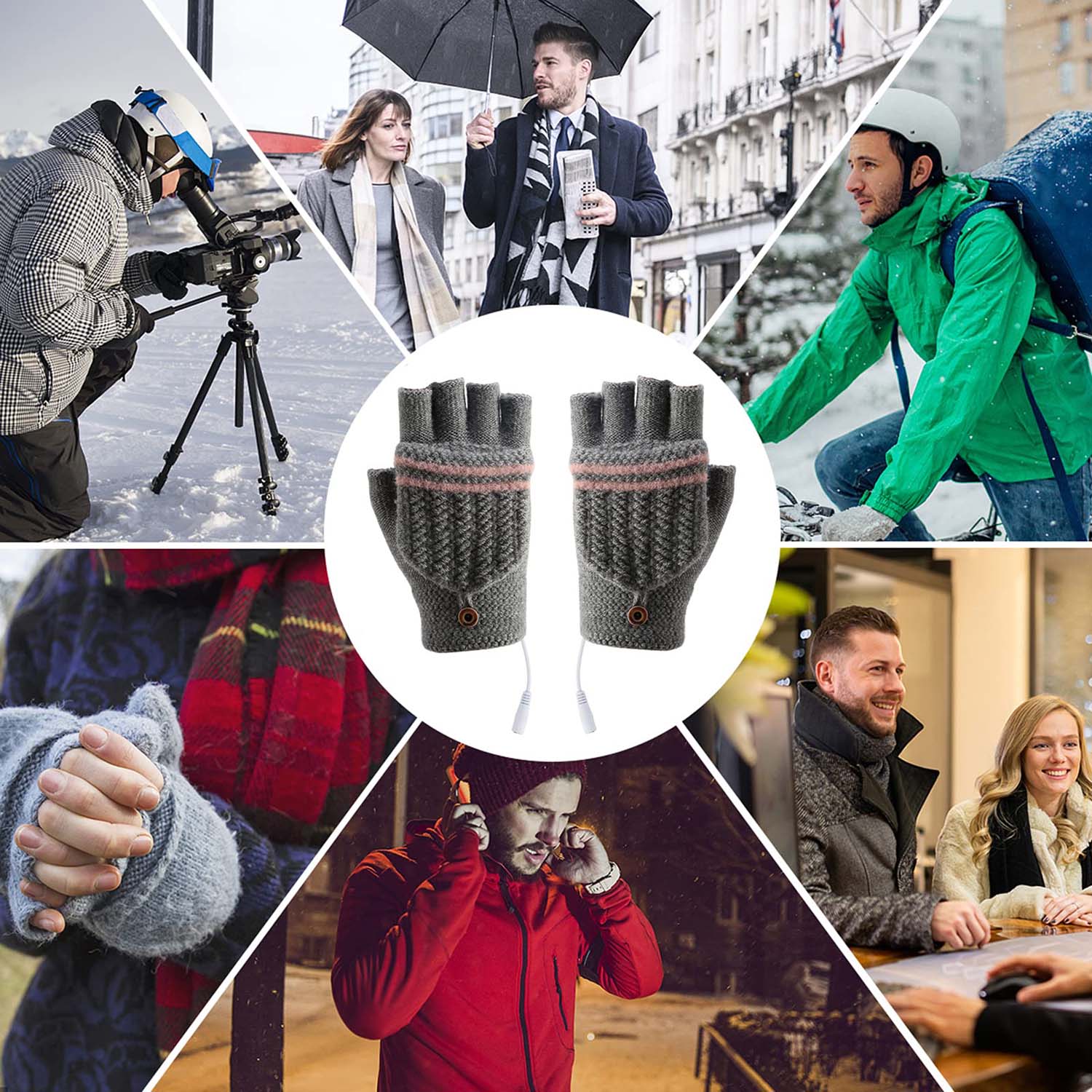 Manusi cu incalzire USB, 5V, Gri - eMAG.ro