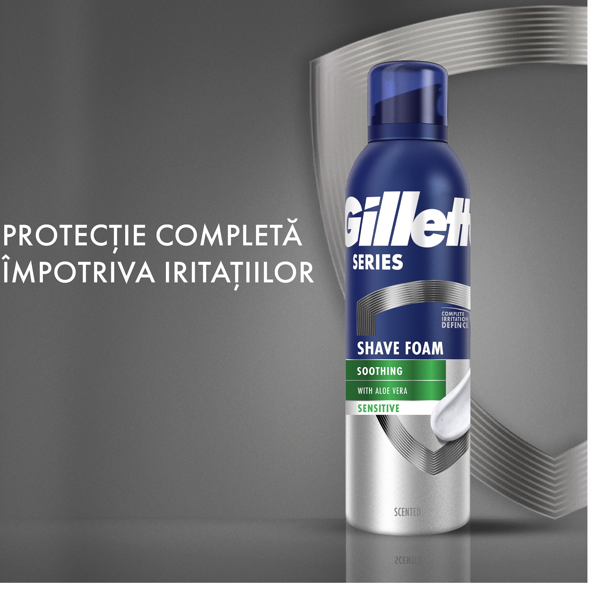 Pachet 2x Spuma de ras Gillette Series Sensitive cu aloe vera, 2x200ml ...