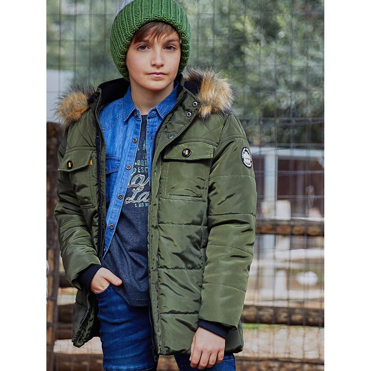 Geaca copii, Energiers, Poliester, Verde, 140cm, 10+ - eMAG.ro