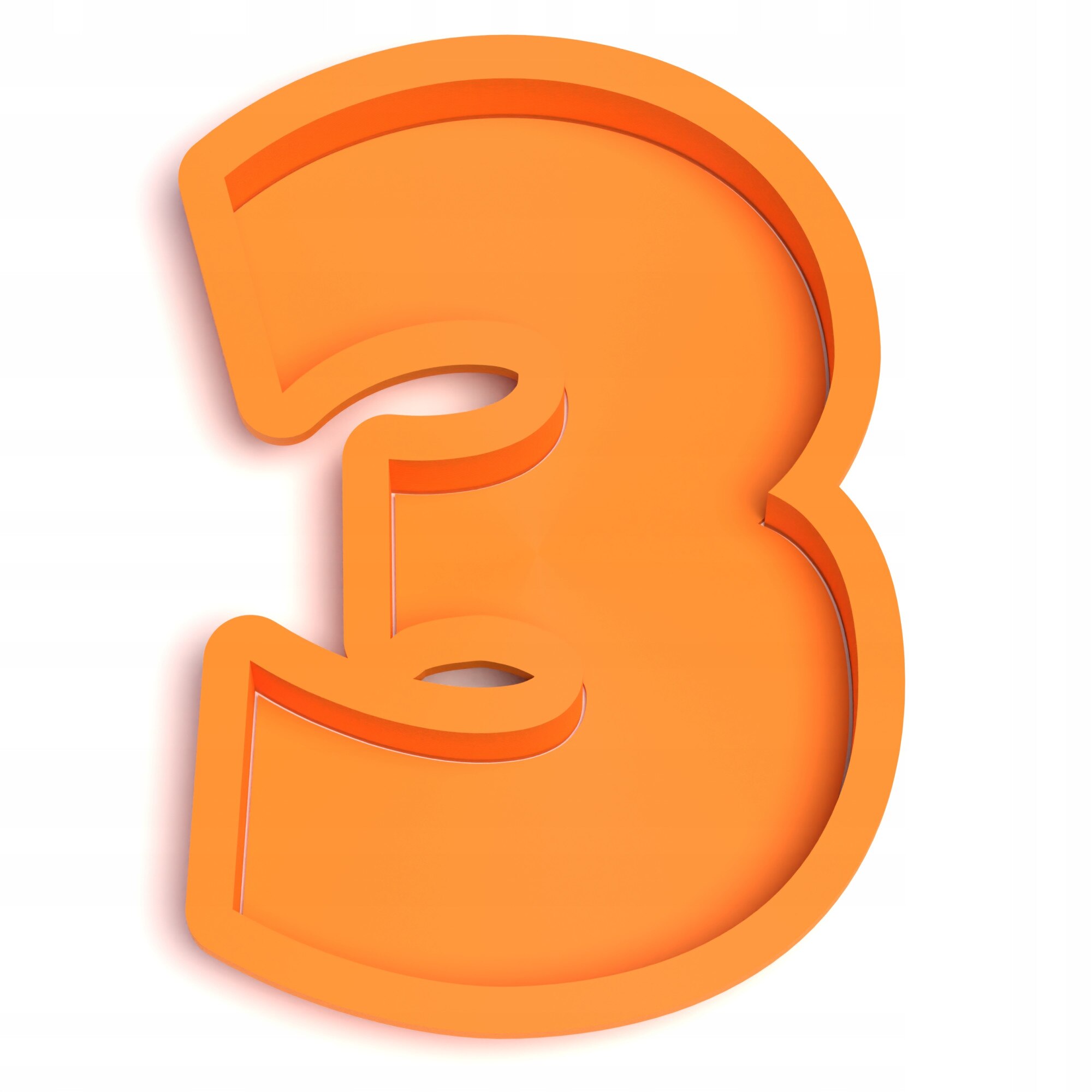 Dispozitiv pentru taiat prajituri, Model cifra 3, Portocaliu, Plastic ...