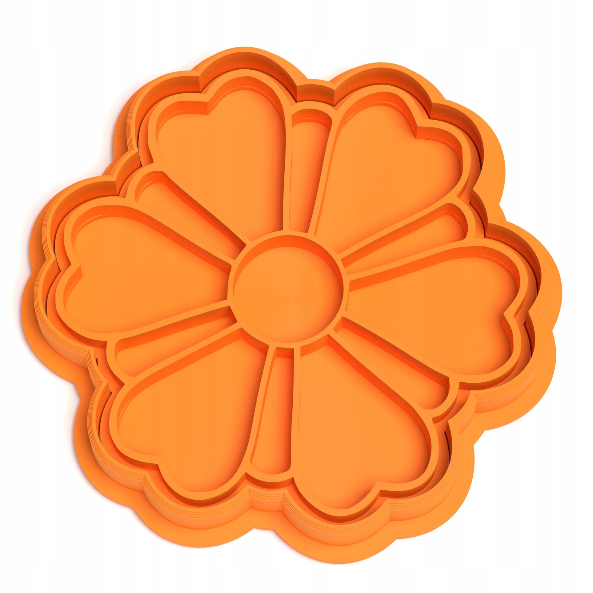 Forma biscuiti, Model Floare 4, 8 cm, Portocaliu, Plastic - eMAG.ro