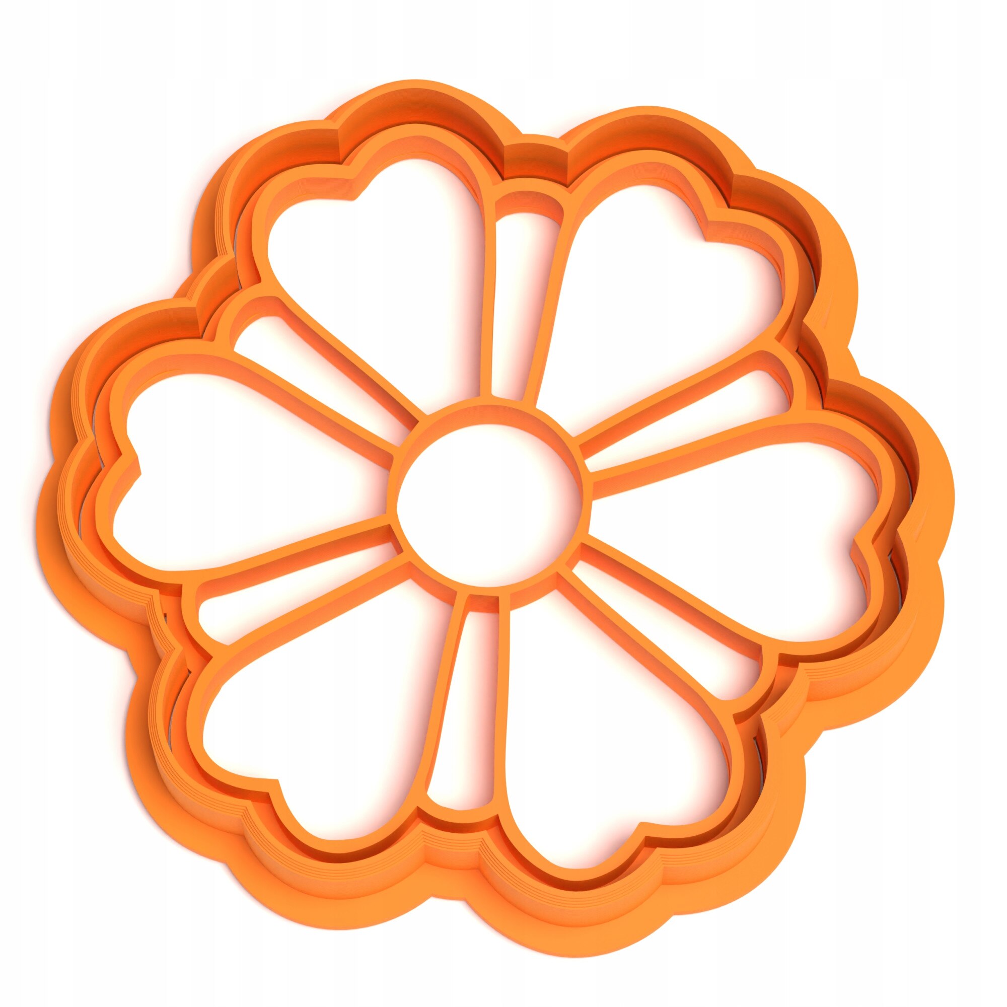 Forma biscuiti, Model Floare 4, 8 cm, Portocaliu, Plastic - eMAG.ro