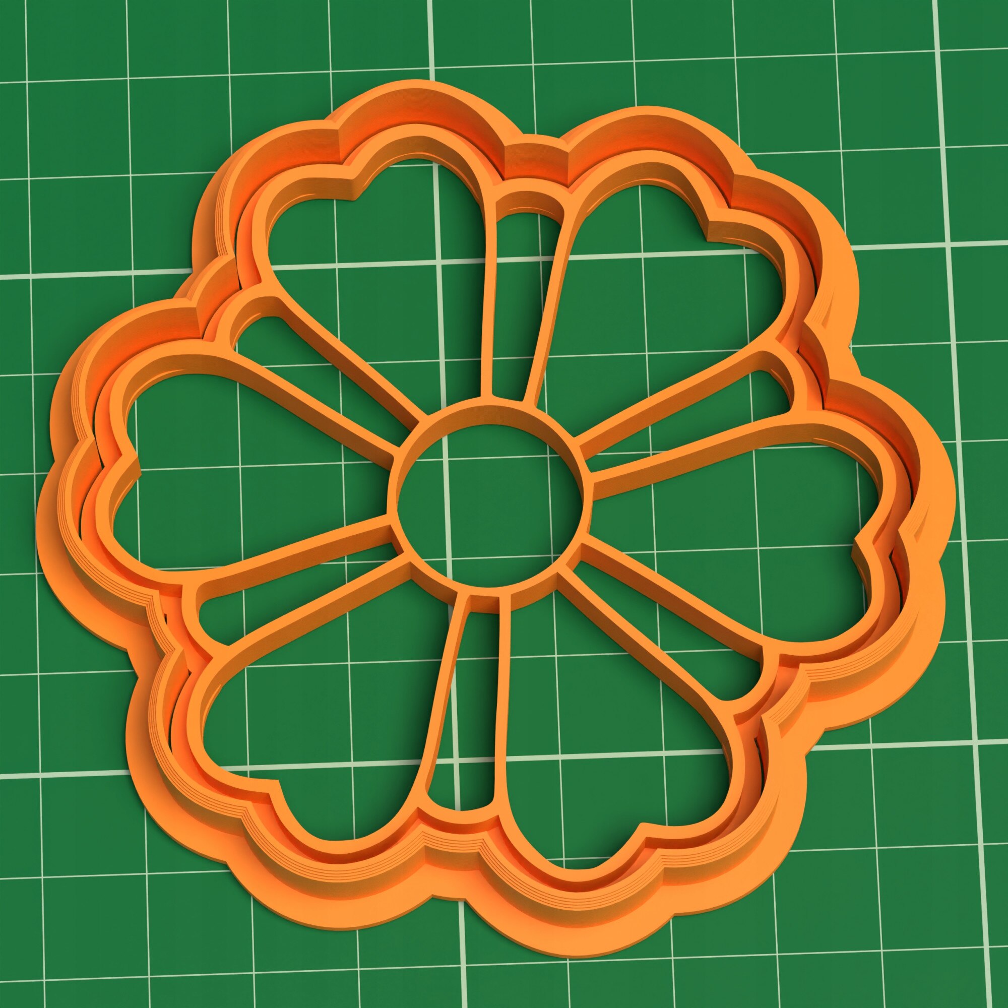 Forma biscuiti, Model Floare 4, 8 cm, Portocaliu, Plastic - eMAG.ro