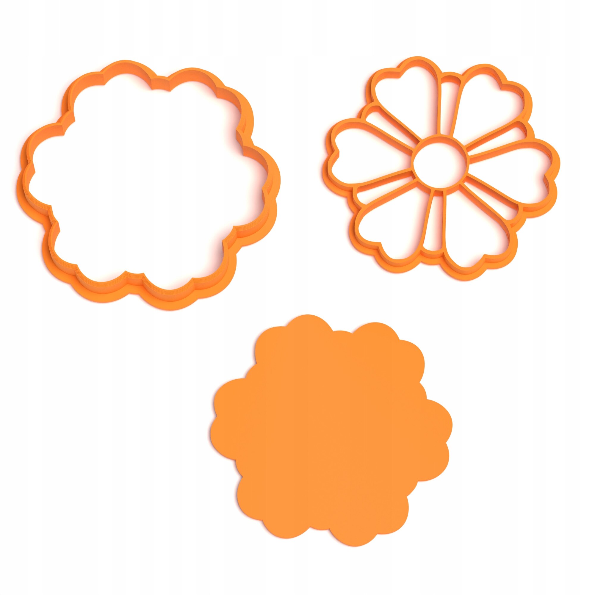 Forma biscuiti, Model Floare 4, 8 cm, Portocaliu, Plastic - eMAG.ro