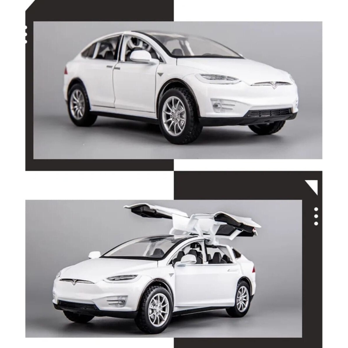 Masinuta metal mecanica, model Tesla X 90D, scara 1:22, sunete, usi ...