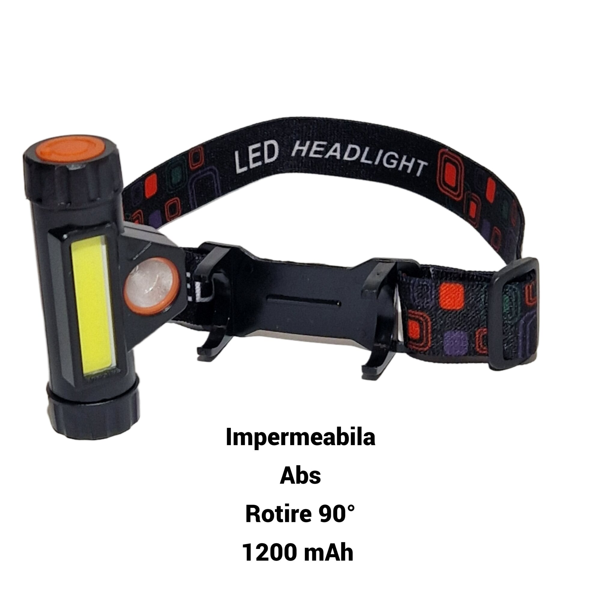 Lanterna LED frontala de cap reincarcabila, 4 in1, 1200 mAh ...