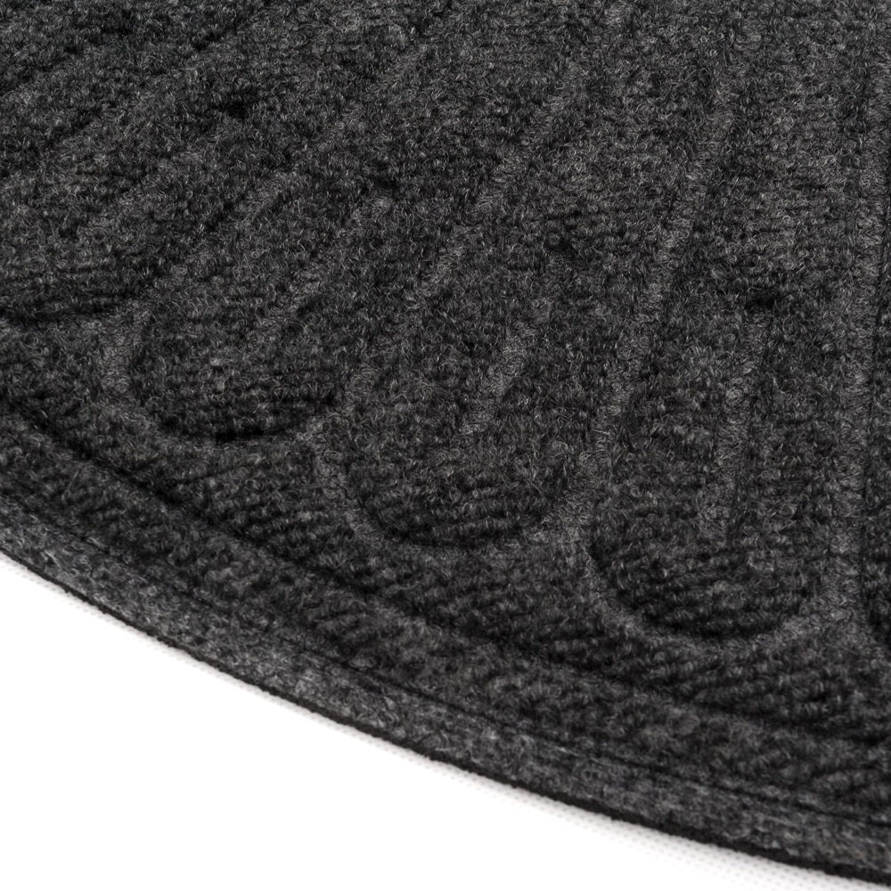 Covor intrare antiderapant Half Moon, semicerc, model abstract, gri ...