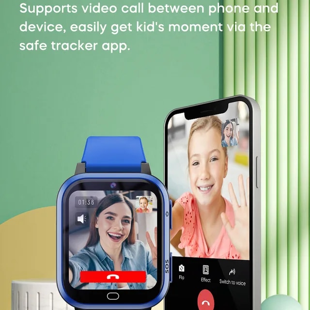 Smartwatch copii, GPS, 4G, Buton SOS, Functie telefon, Monitorizare ...