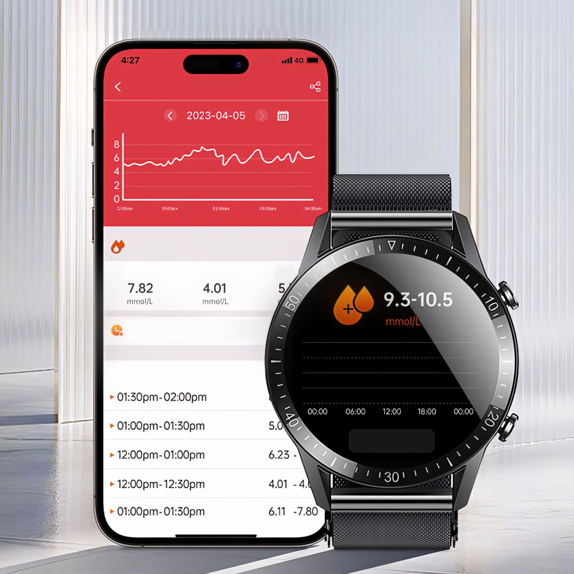 Ceas SmartWatch, 1.44" Display, Apel Bluetooth 4.0, Notificari Apel si ...