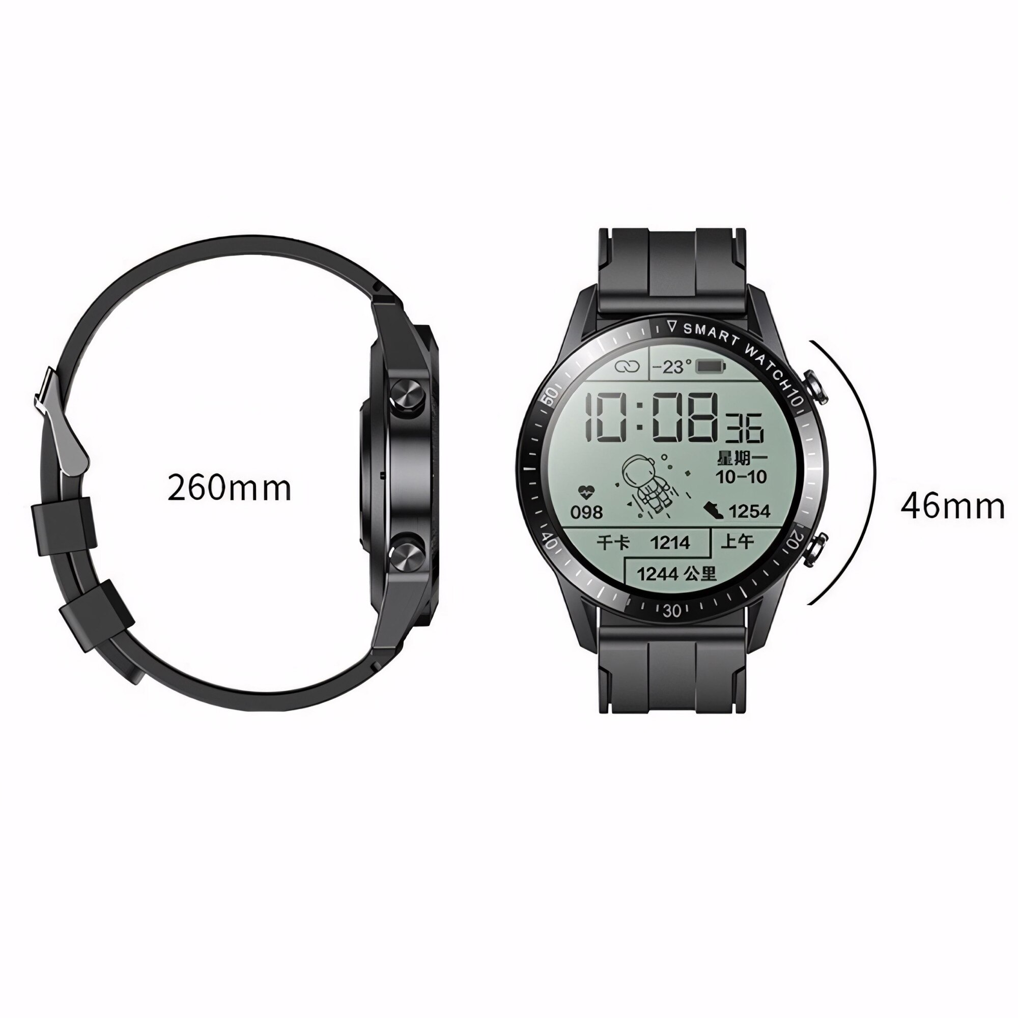 Ceas SmartWatch, 1.44" Display, Apel Bluetooth 4.0, Notificari Apel si ...