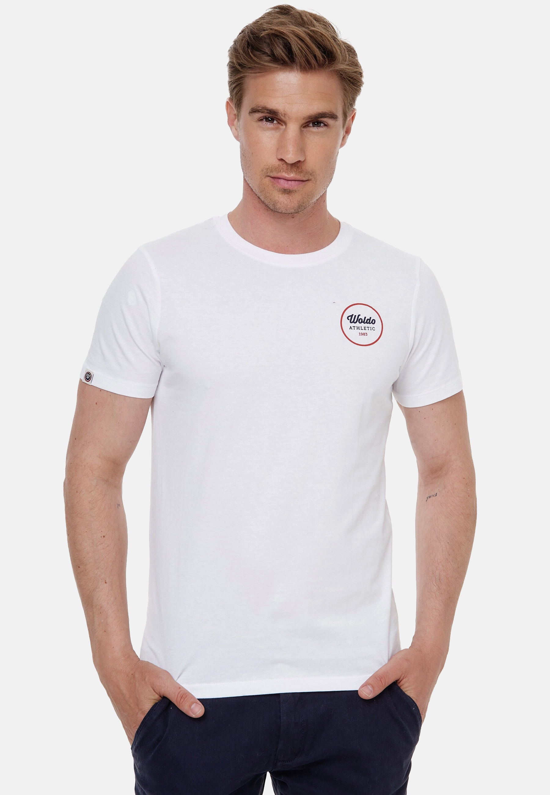 Woldo Athletic, Tricou cu logo 1969, Alb, L - eMAG.ro