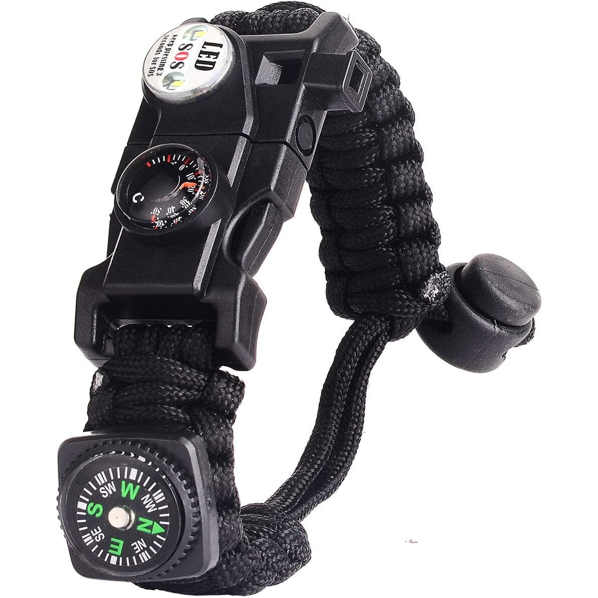 Bratara paracord pentru supravietuire, Llwl, 8 in 1, Negru - eMAG.ro