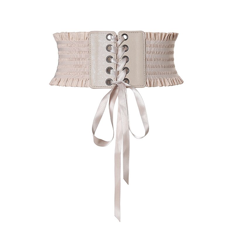 Curea de dama elastica, Sunmostar, Nylon, Bej, 56 cm - eMAG.ro