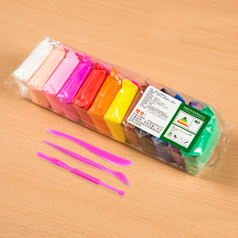 Set 12 plastiline modelabile, LLWL, Argila polimerica, 80x55mm ...