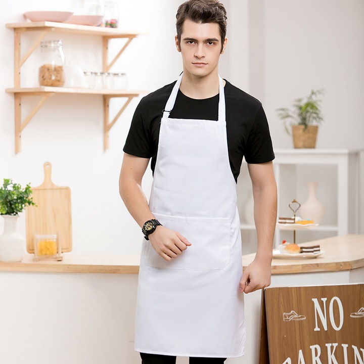 Sort de bucatarie, LLWL, Poliester, Reglabil, One-Size, Alb - eMAG.ro