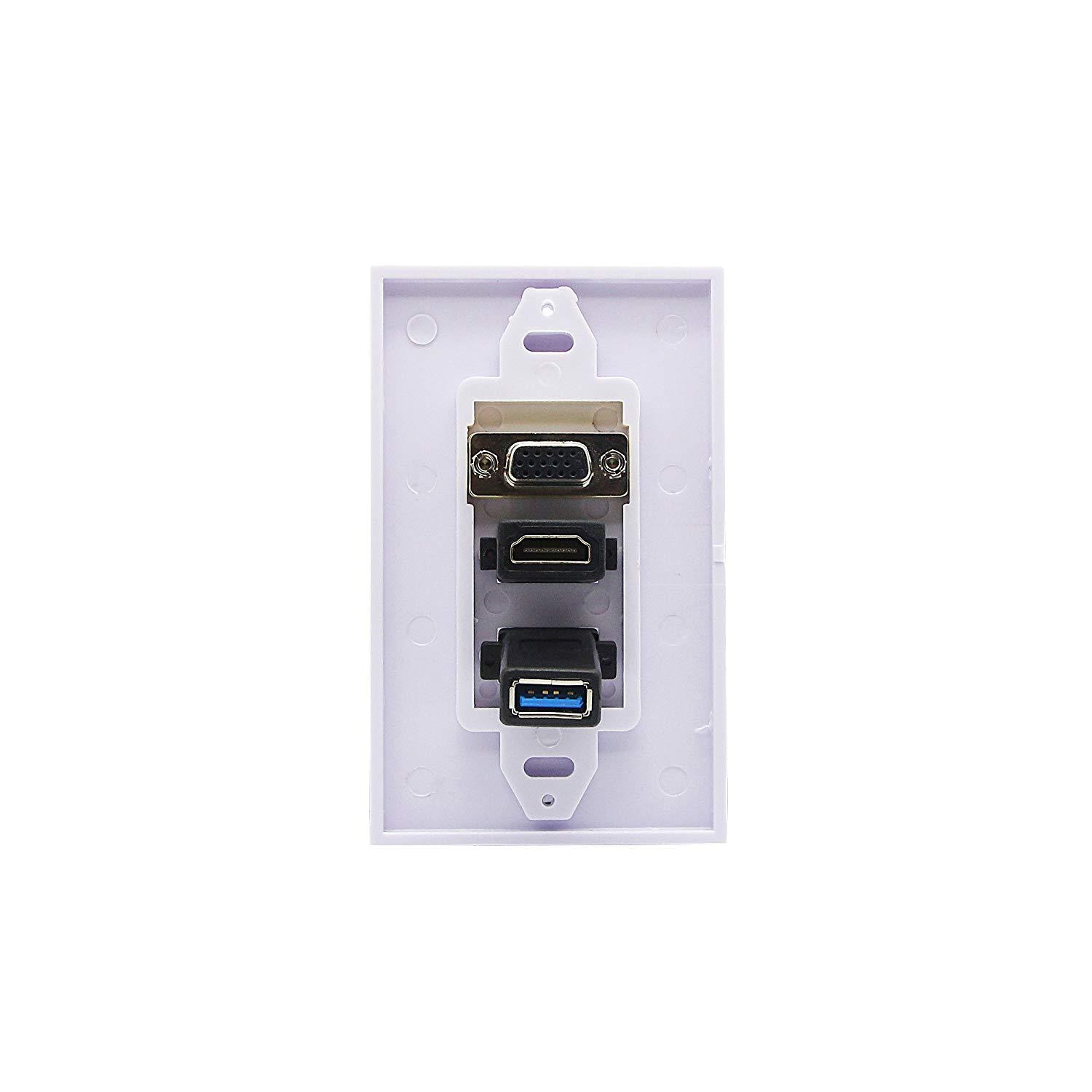 Priza de perete USB/HDMI/VGA, LLWL, 115 x 70 mm, Alb - eMAG.ro