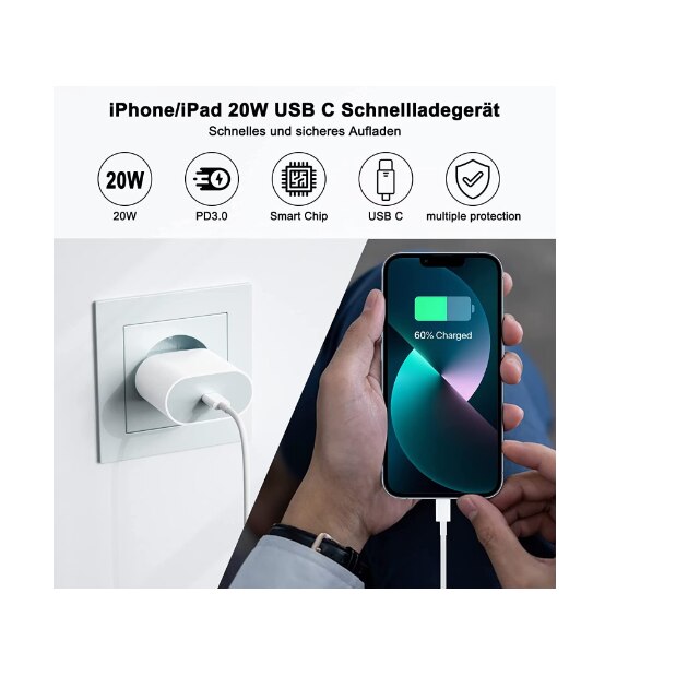 Pachet 4 buc Incarcator Fast Charge 20W usb C, pentru iPhone 15pro, 14 ...