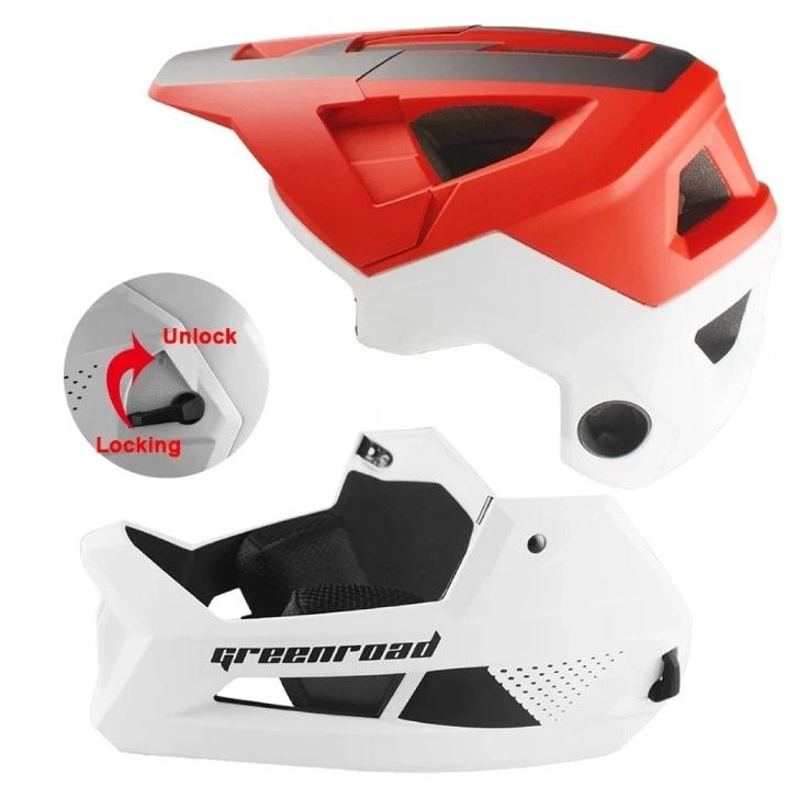 Casca MTB Full Face, Mountain Bike, Stil, Protectie si Performanta, Alb ...