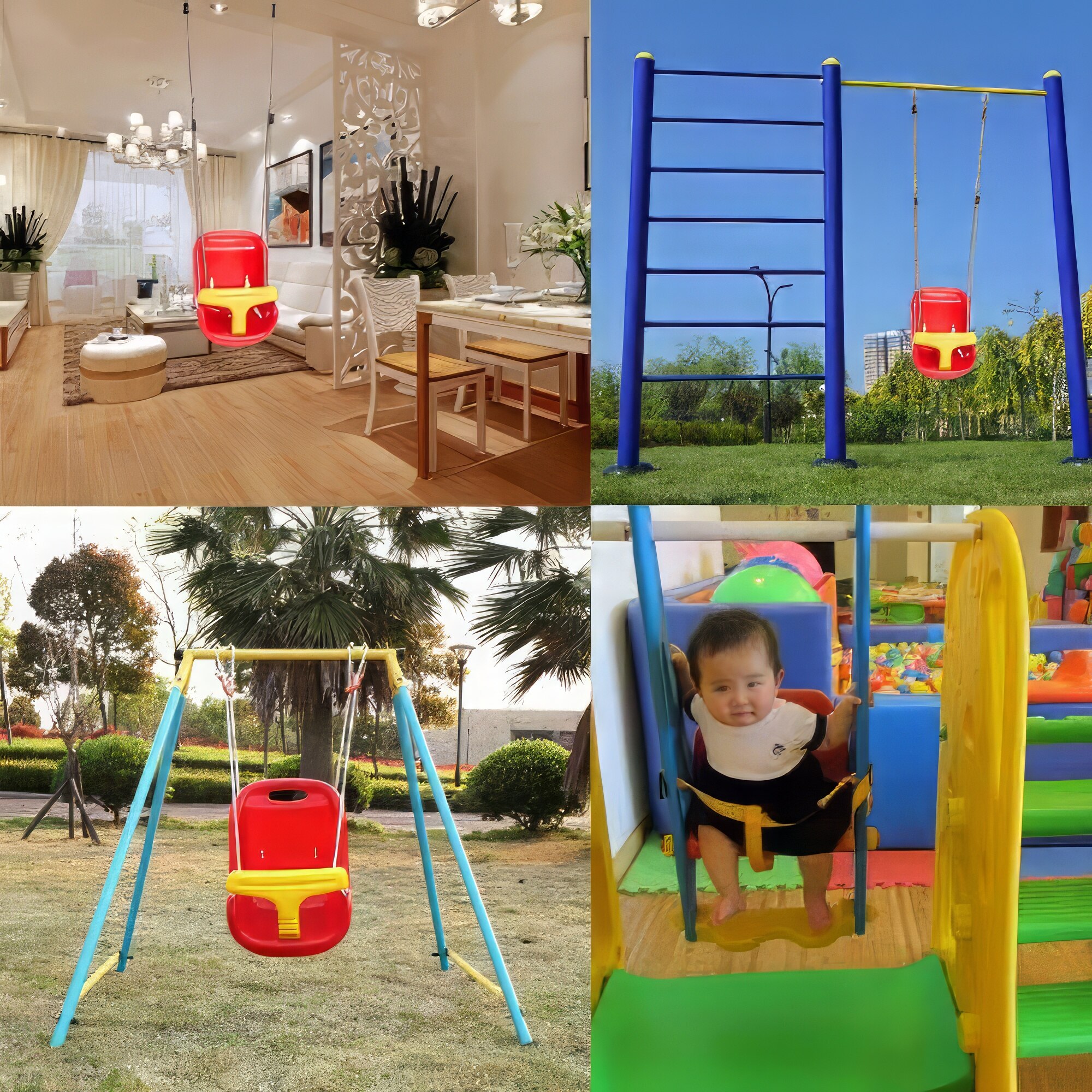 Leagan Copii 2 in 1 de Exterior si Interior KidProtect® Swing Pal, Cu ...