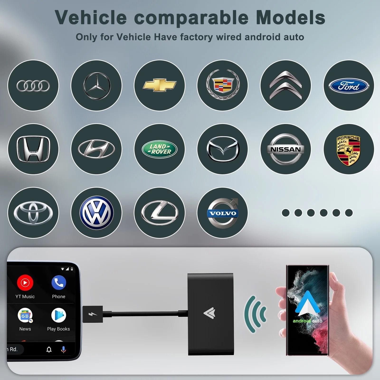 Modul Android Auto wireless ROHS Negru compatibil cu masinile care cu ...