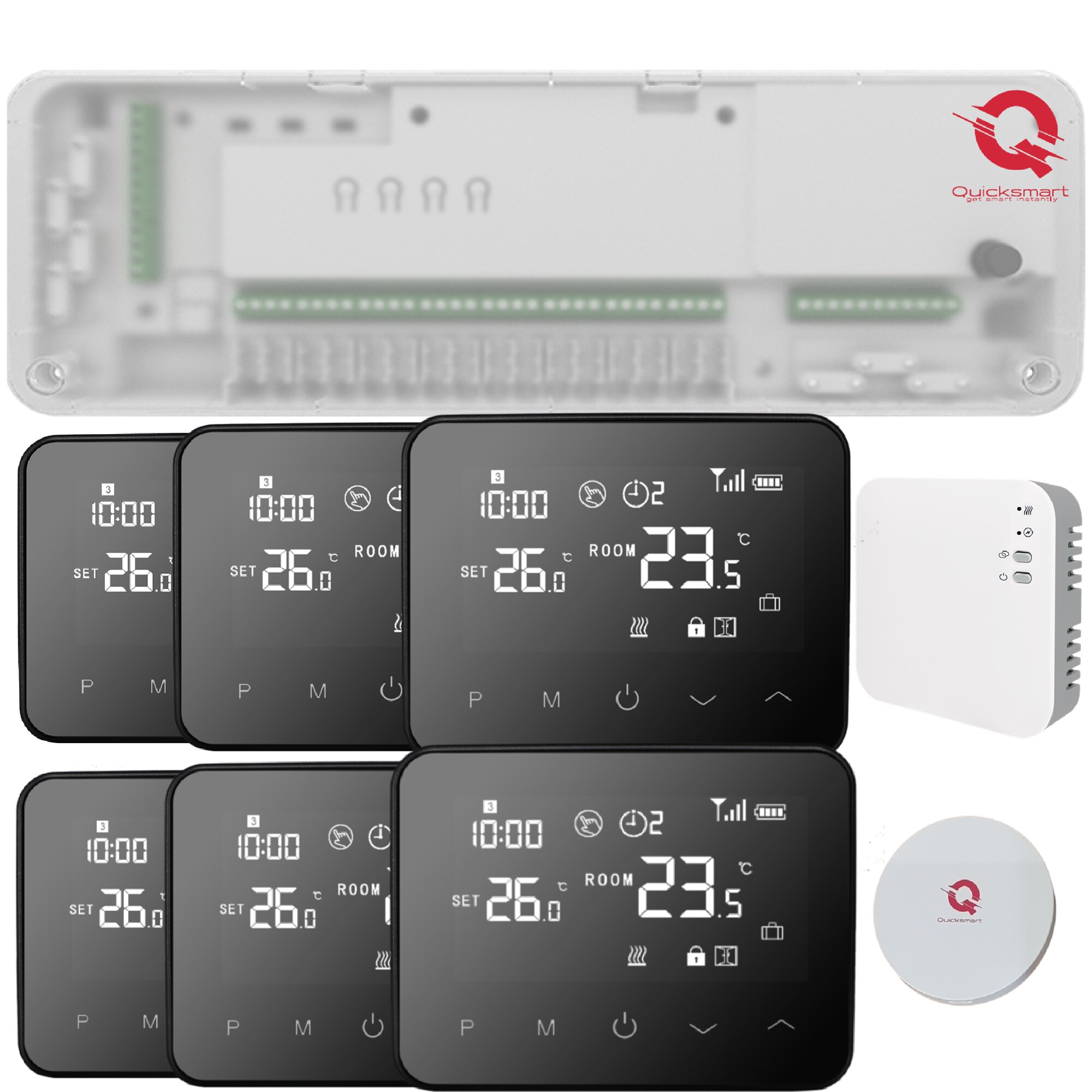 Kit automatizare smart Q20, Controller incalzire in pardoseala, 8 zone ...