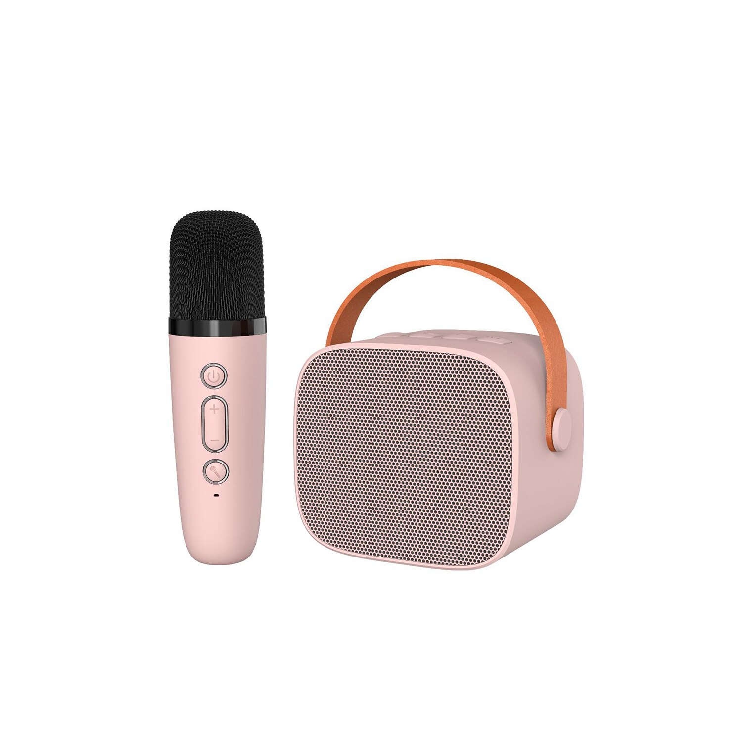 Microfon karaoke cu difuzor, microSD card, Bluetooth, Roz - eMAG.ro