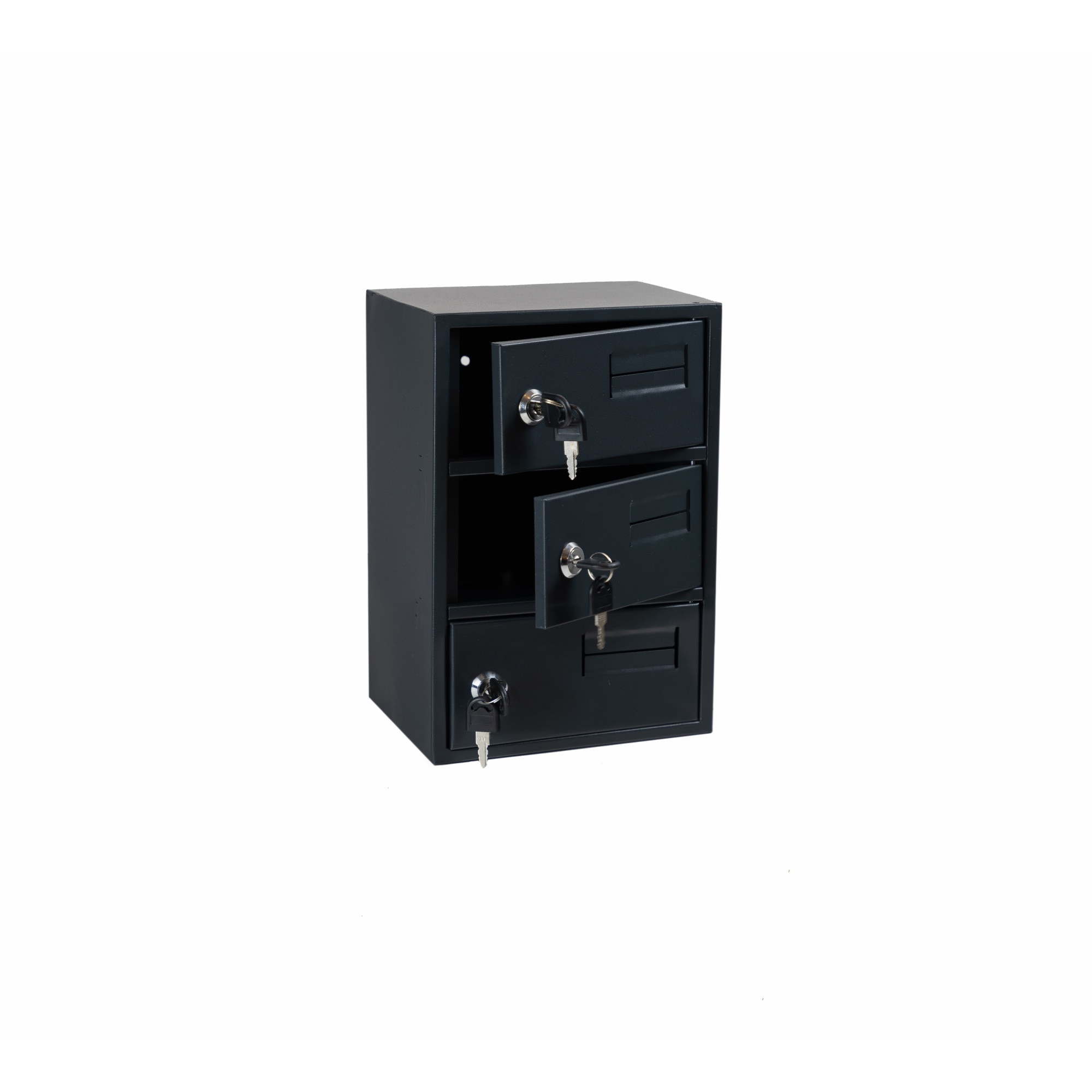 Modul 3 cutii depozitare valori cu usa culoare gri antracit si cadru ...