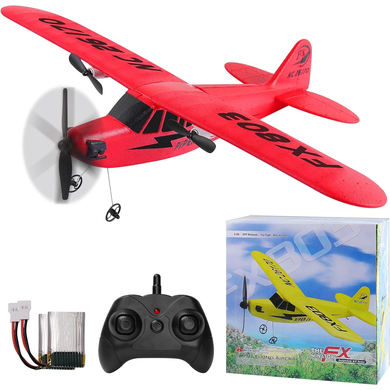 Avion cu telecomanda, WALALLA, USB, Rosu - eMAG.ro