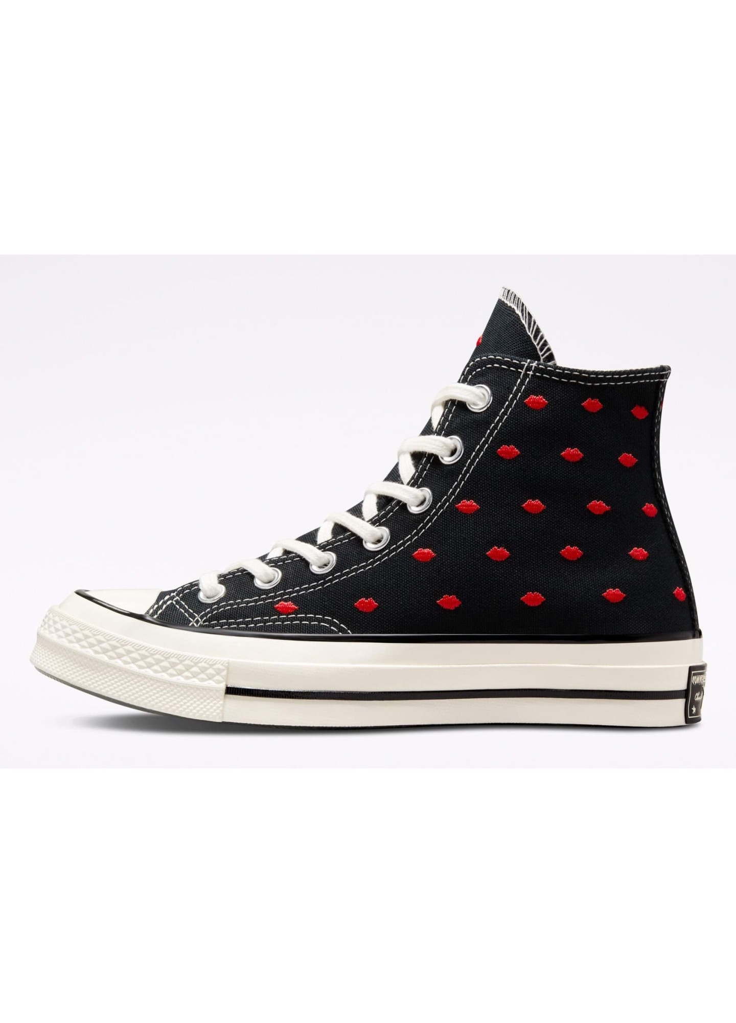 Tenisi, Converse, Textil, Negru/Rosu, 36.5 EU - eMAG.ro