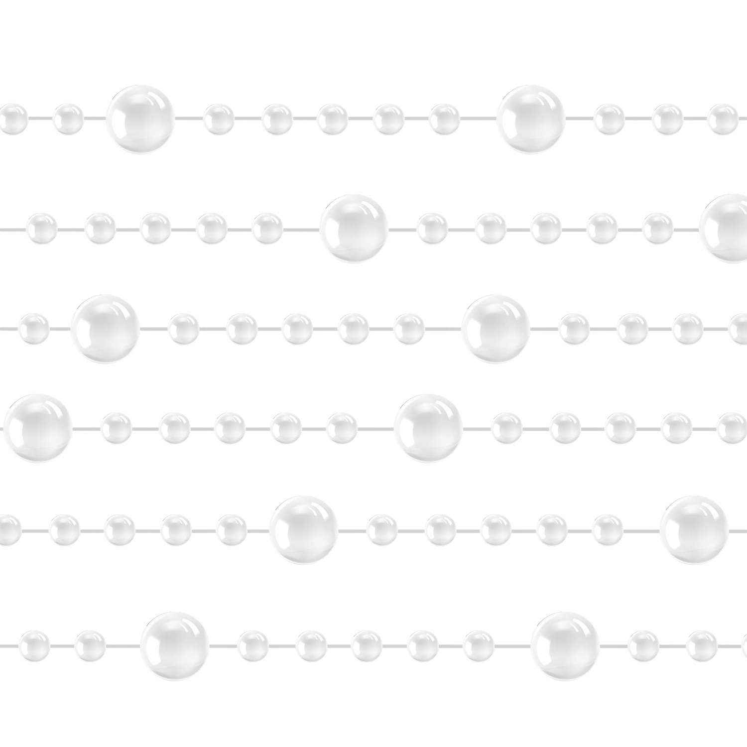 Sir perle decorative pentru brad, Zola, alb sidefat, 5 m, dimensiuni ...