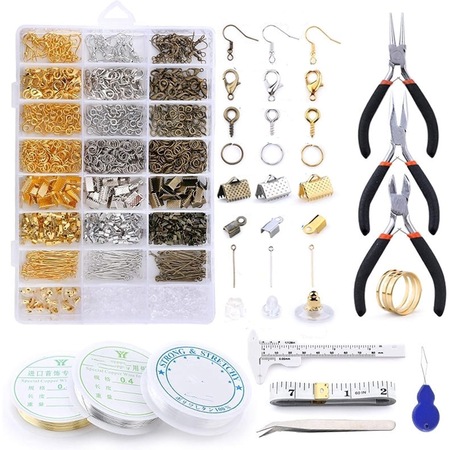 Set de confectionare si reparare bijuterii, NUODWELL, 1321 bucati, cu ...