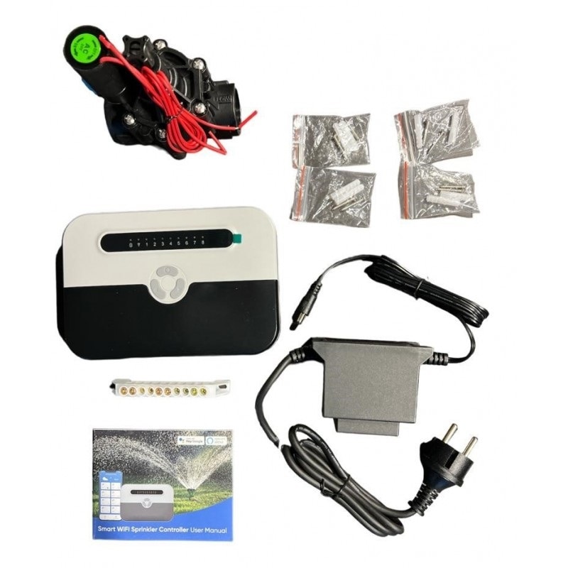 Kit automatizare irigatii smart WIFI, maxim 8 zone, compatibil Tuya ...