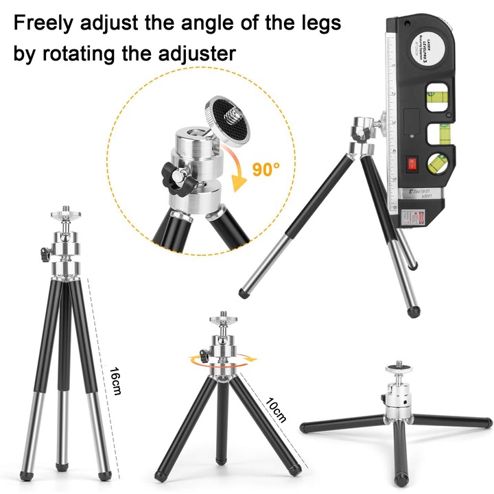 Nivela laser, NUODWELL, 3 bule, ruleta 2.5m si rigla aluminiu 15cm, 4 ...